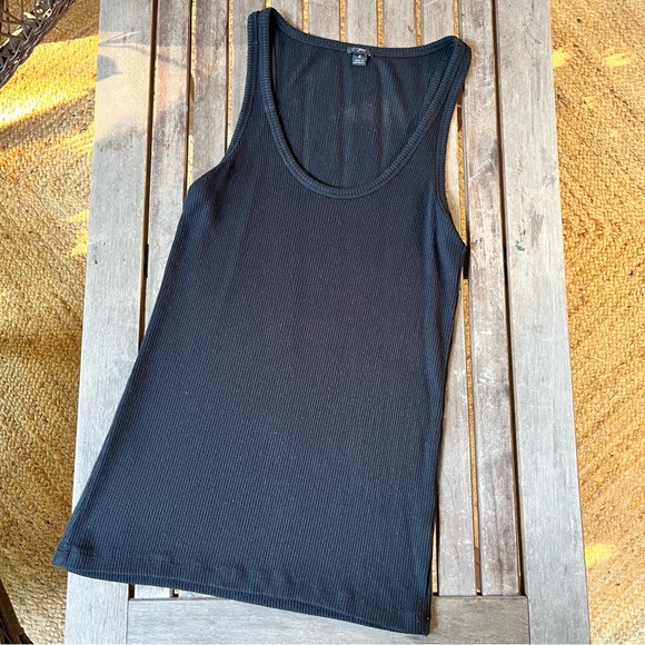 J. Crew | Tops | J Crew Black Ribbed Tank | Poshmark